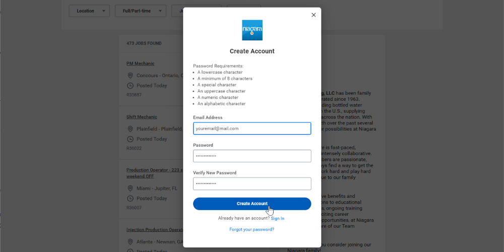 Candidate Account | Niagara External