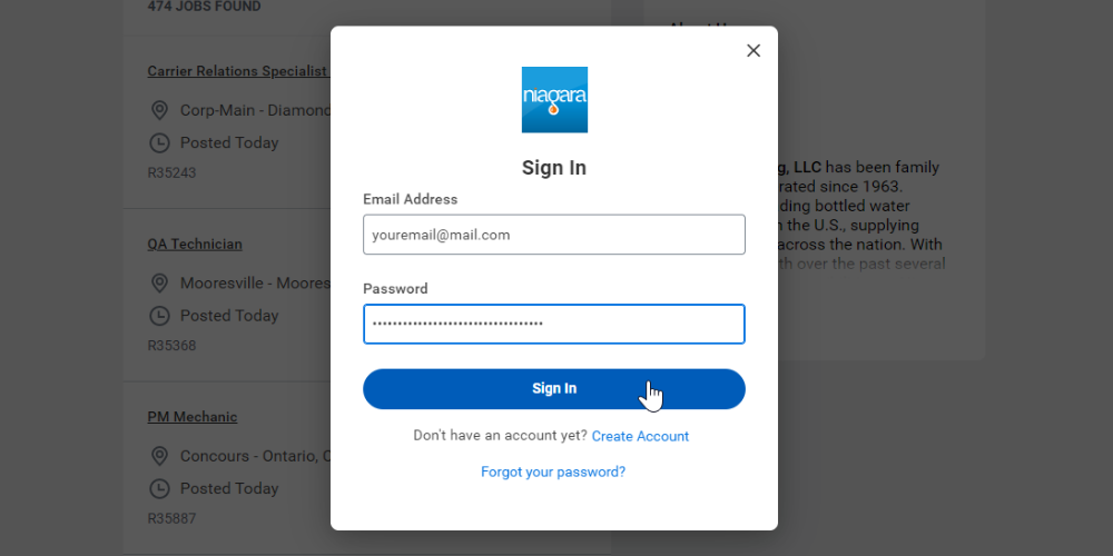 Candidate Account | Niagara External