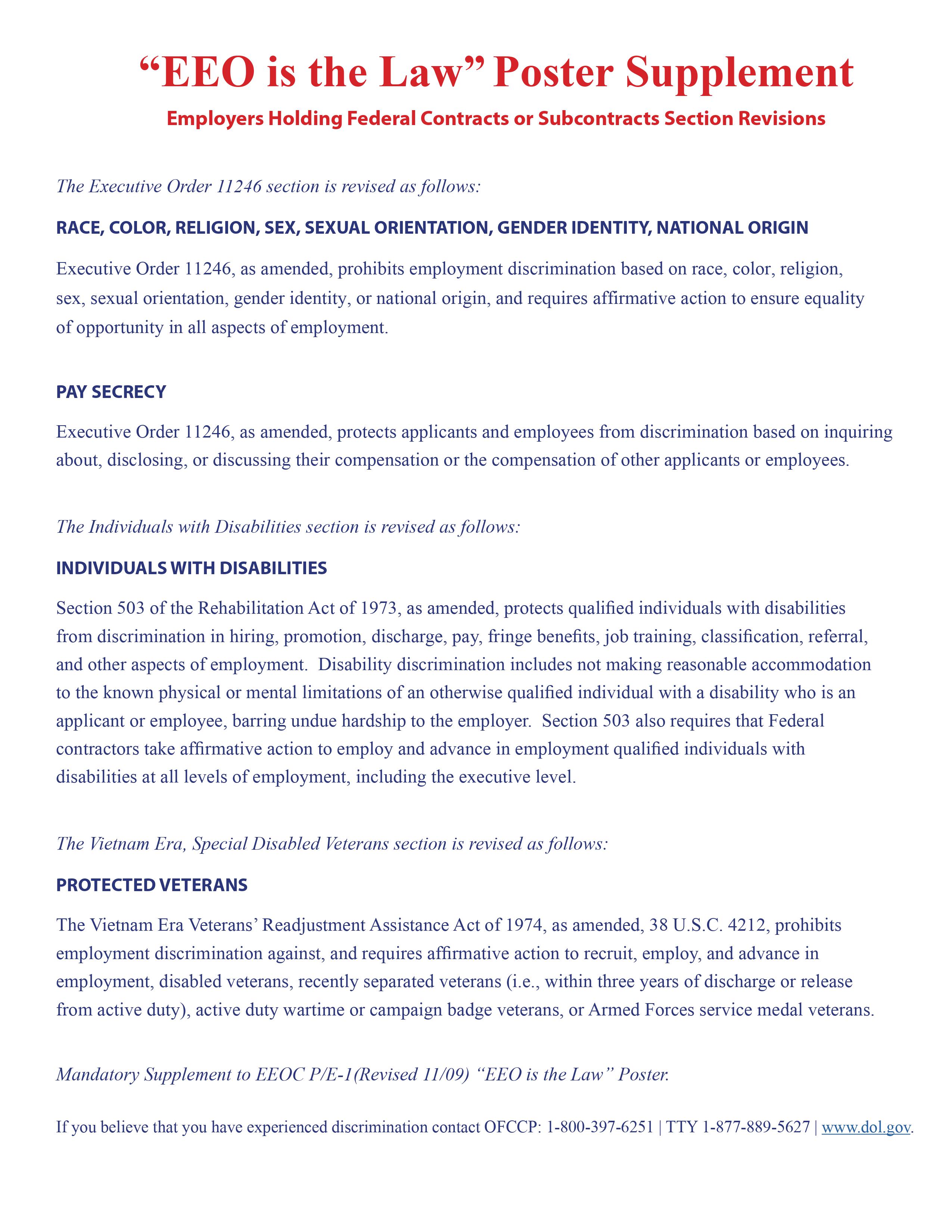 EEO is the Law Poster and Supplement | Philips